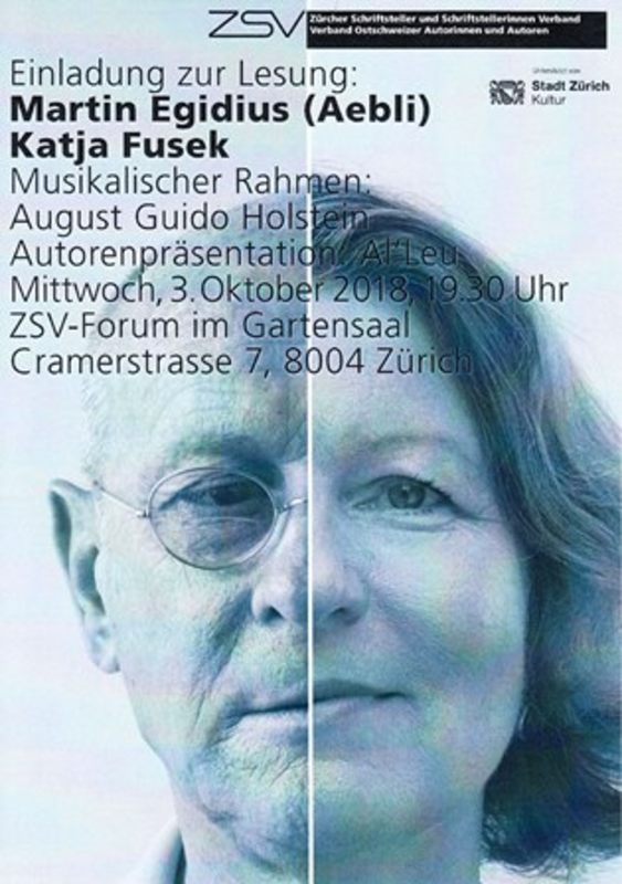 Katja Fusek, Martin Egidius (Aebli): Lesung von ZSV Auroren ZSV Forum ...